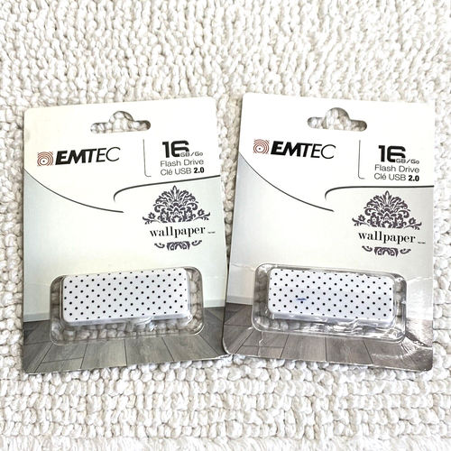 EMTEC Flash Drive 16 GB Storage White Wallpaper 2 Pk USB 2.0 ...