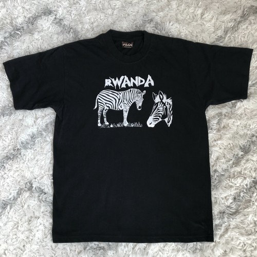 Men (Sm) RWANDA T-SHIRT black white zebra nature africa wildlife cotton ...