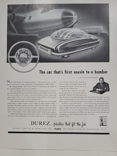 1942 Durez Plastics & Chemicals Fortune WW2 Print Ad Q3 Car Cousin ...
