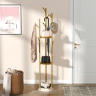 Gold Coat Rack Modern Garment stand with Shelves Hooks Heavy-duty ...