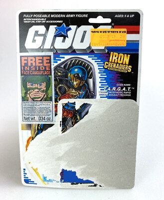 TARGAT V1 Vintage GI Joe Full Card Back Uncut File Card 1989 Hasbro ...