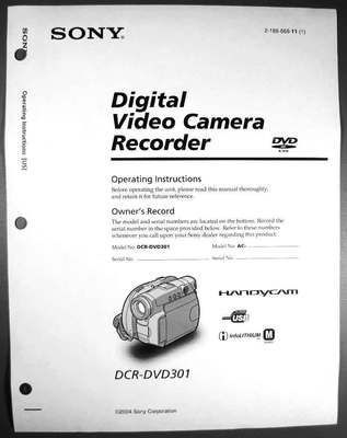 Sony DCR-DVD 301 Digital Camera User Guide Instruction Manual | eBay