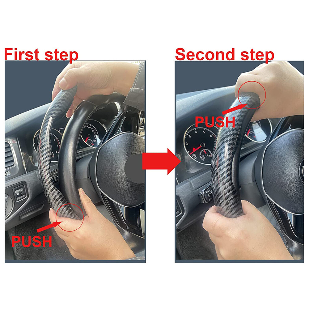 For BMW Carbon Fiber Car Steering Wheel Booster Cover Non-Slip Car ...