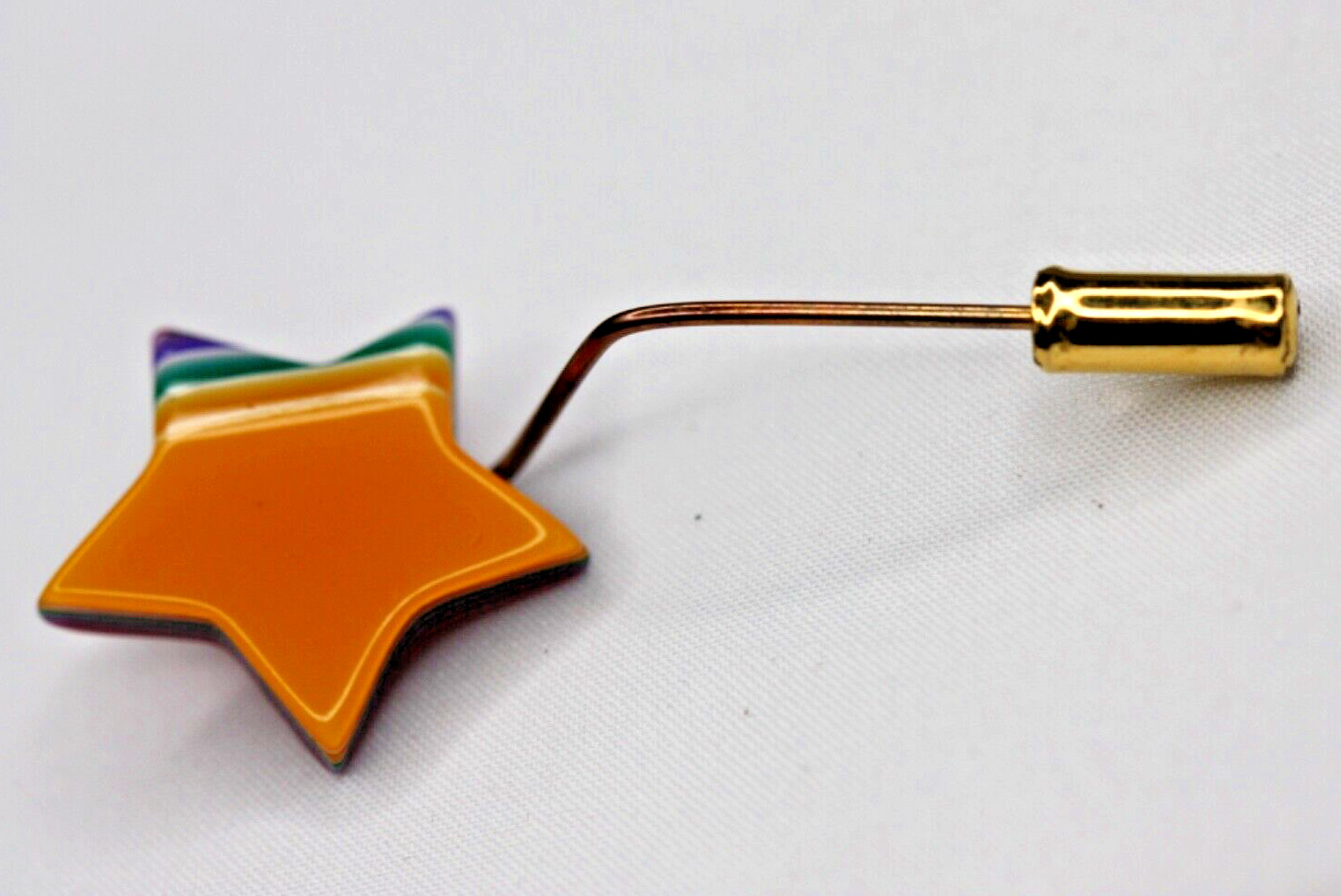 Vintage Lea Stein Laminated Lucite Star Stick Pin Bro… - Gem