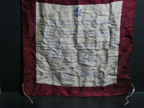 ANTIQUE - A KING'S FAREWELL - KING EDWARD VIII - DEC. 11, 1936 - SILK ...
