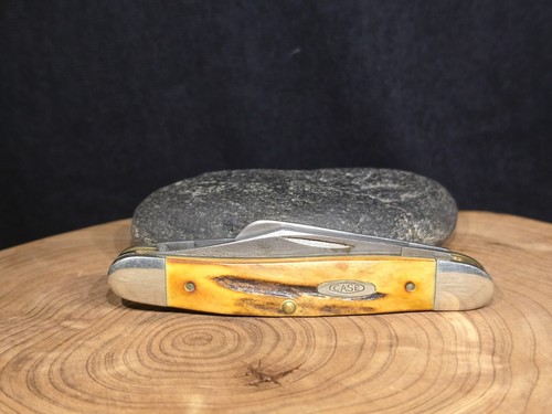 1989 Case XX 5347 D Damascus Carbon Steel Folding Stag Stockmen Knife ...