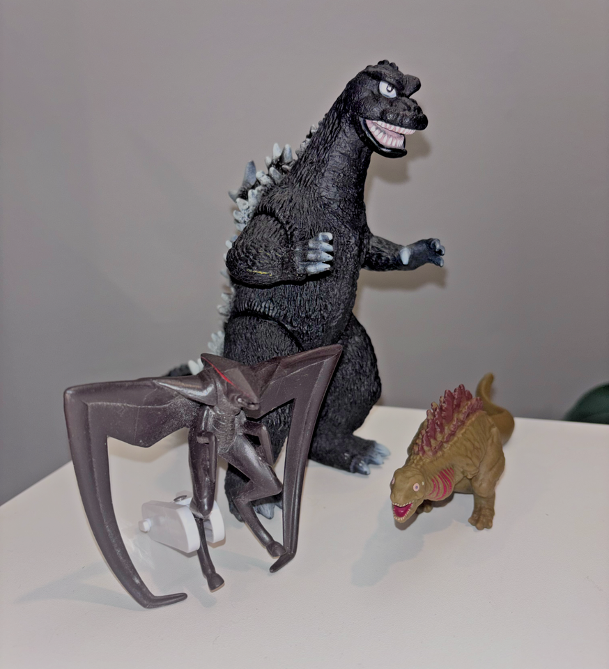 2007 Bandai Movie Monster EX SERIES 1968 Godzilla, Muto, and Shin Form ...