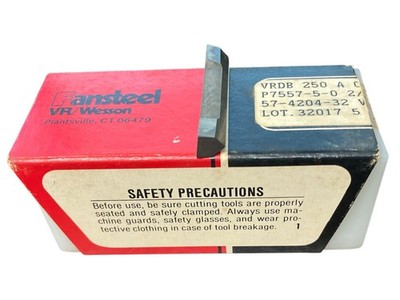 (5Pcs) Fansteel VR/Wesson VRDB 250 A 015 1.5 Grade: VR75 Carbide ...