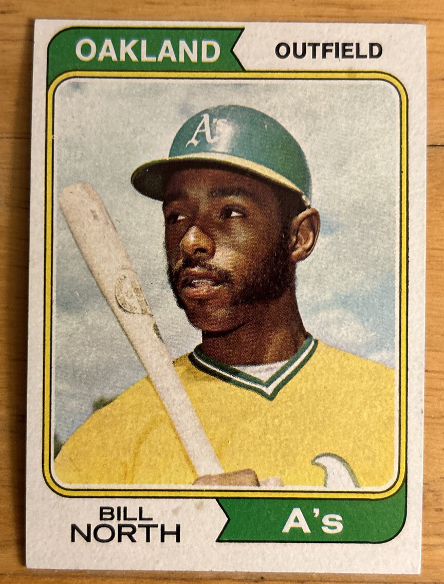 1974 Topps Bill North Baseball Card #345 Oakland Athletics Outfield | eBay