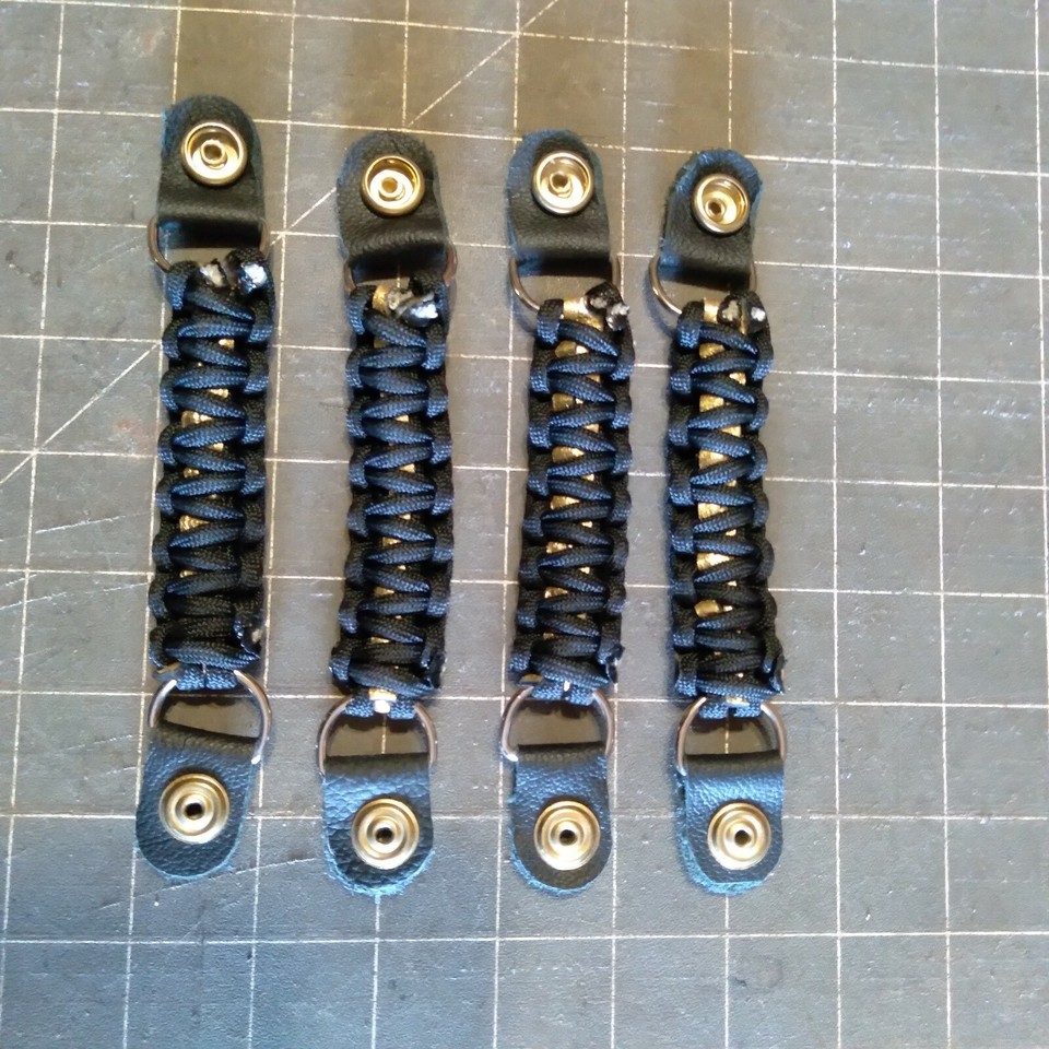 Vest extenders Gold leather & Black BRASS SNAPS STRONG Made By Stitch ...