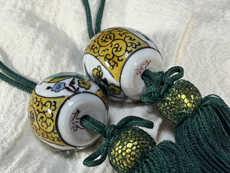 KUTANI FUCHIN #131 Japanese Vtg Ceramic Bird Art Hanging Kakejiku ...