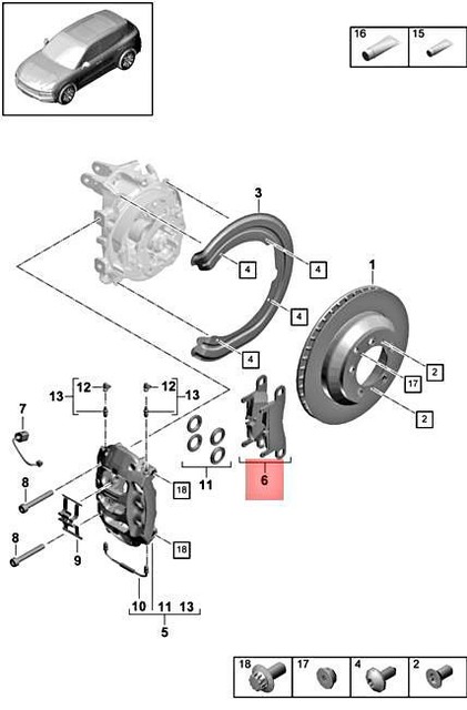 Genuine Porsche Brake Pads 9y0 698 451 J for sale online | eBay