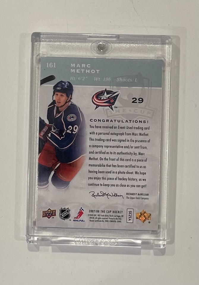 2007-08 UD The Cup Marc Methot Rookie Patch Auto 8/249 Columbus Blue ...