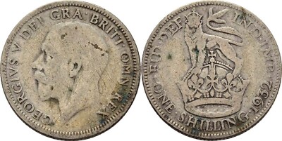 Großbritannien 1 Shilling 1932 GEORGE V, 1910-1936 5,5 g Original Münze ...