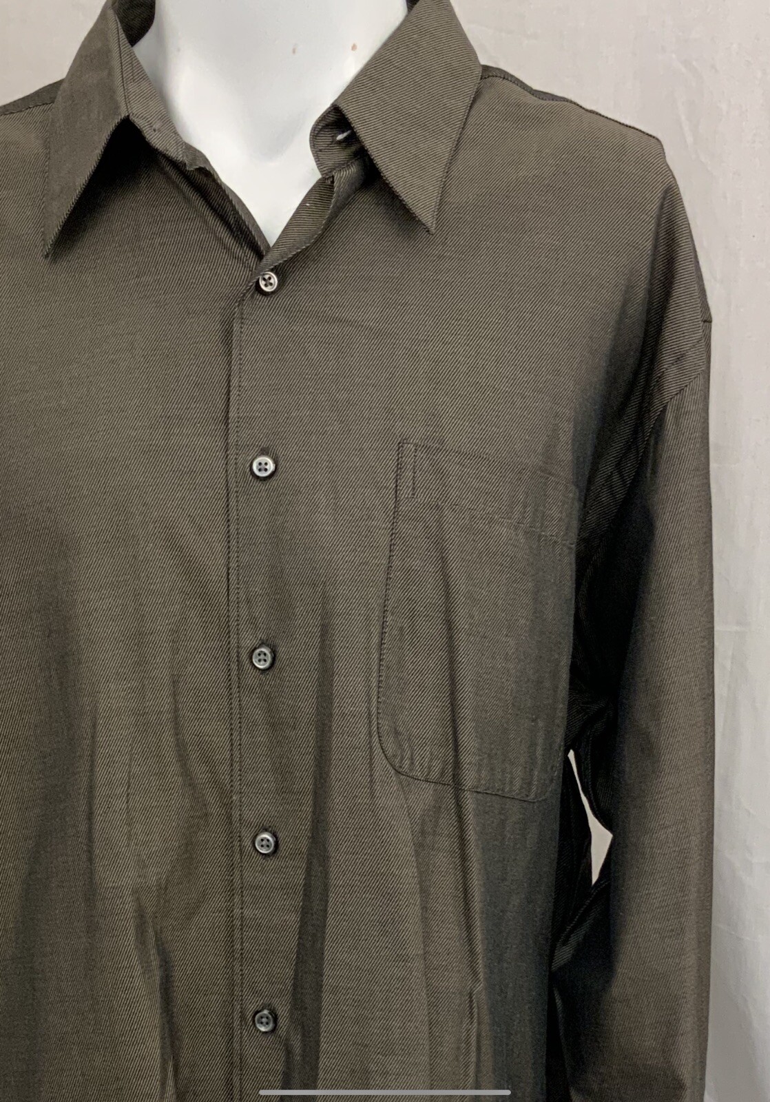 Mark Shale Dress Shirt 17 35 Gold Stripe 100% Cotton Hong Kong NWT $90 ...