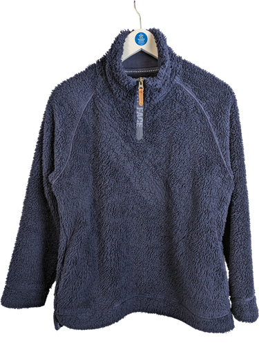 Fat Face Fleece Pullover Navy Sherpa Lined - Size 12 | eBay UK