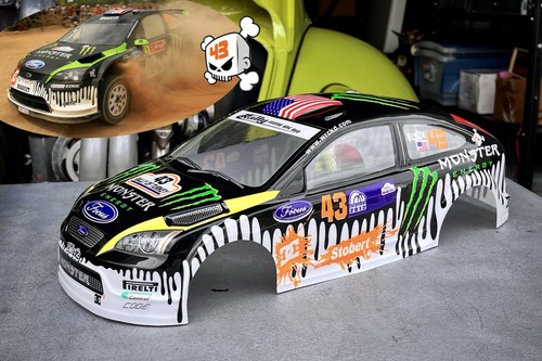 Ken Block RC 1:10 2010 Ford Focus Rally Cut Body Shell #43 Monster ...