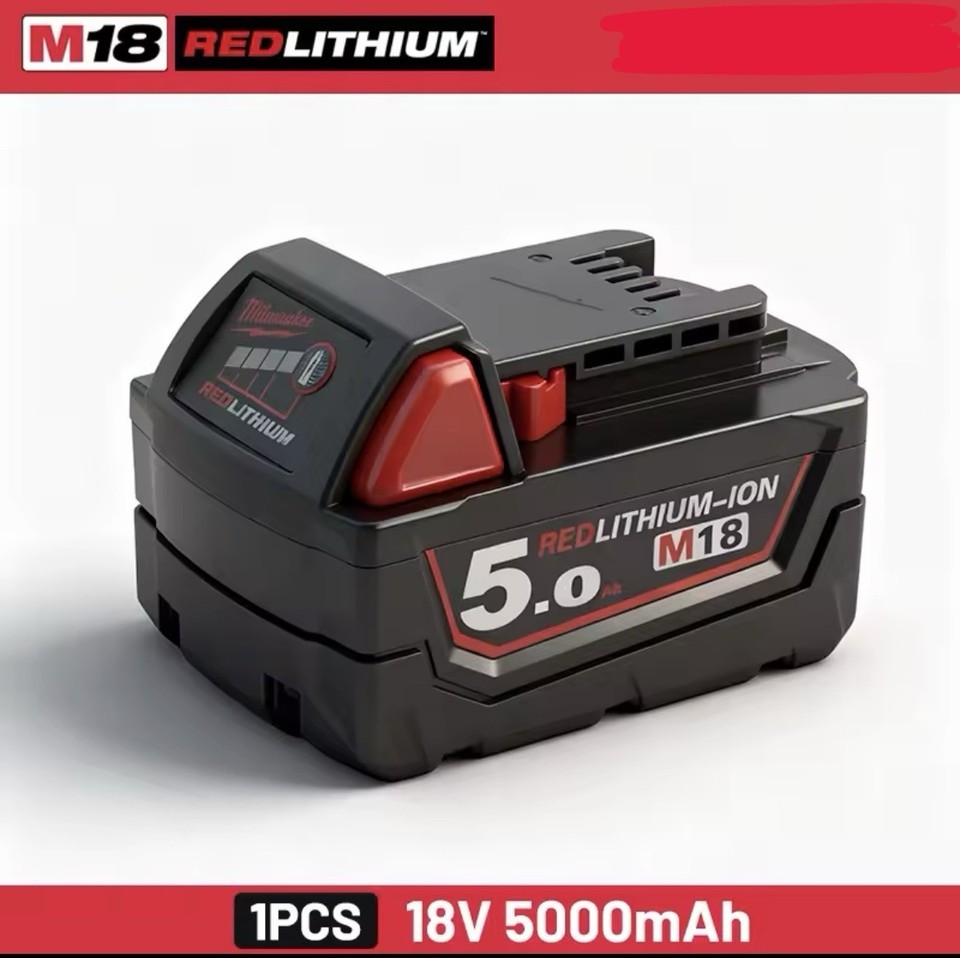 Genuine Milwaukee M18B5 18V 5.0Ah RED LITHIUM Battery | eBay Australia