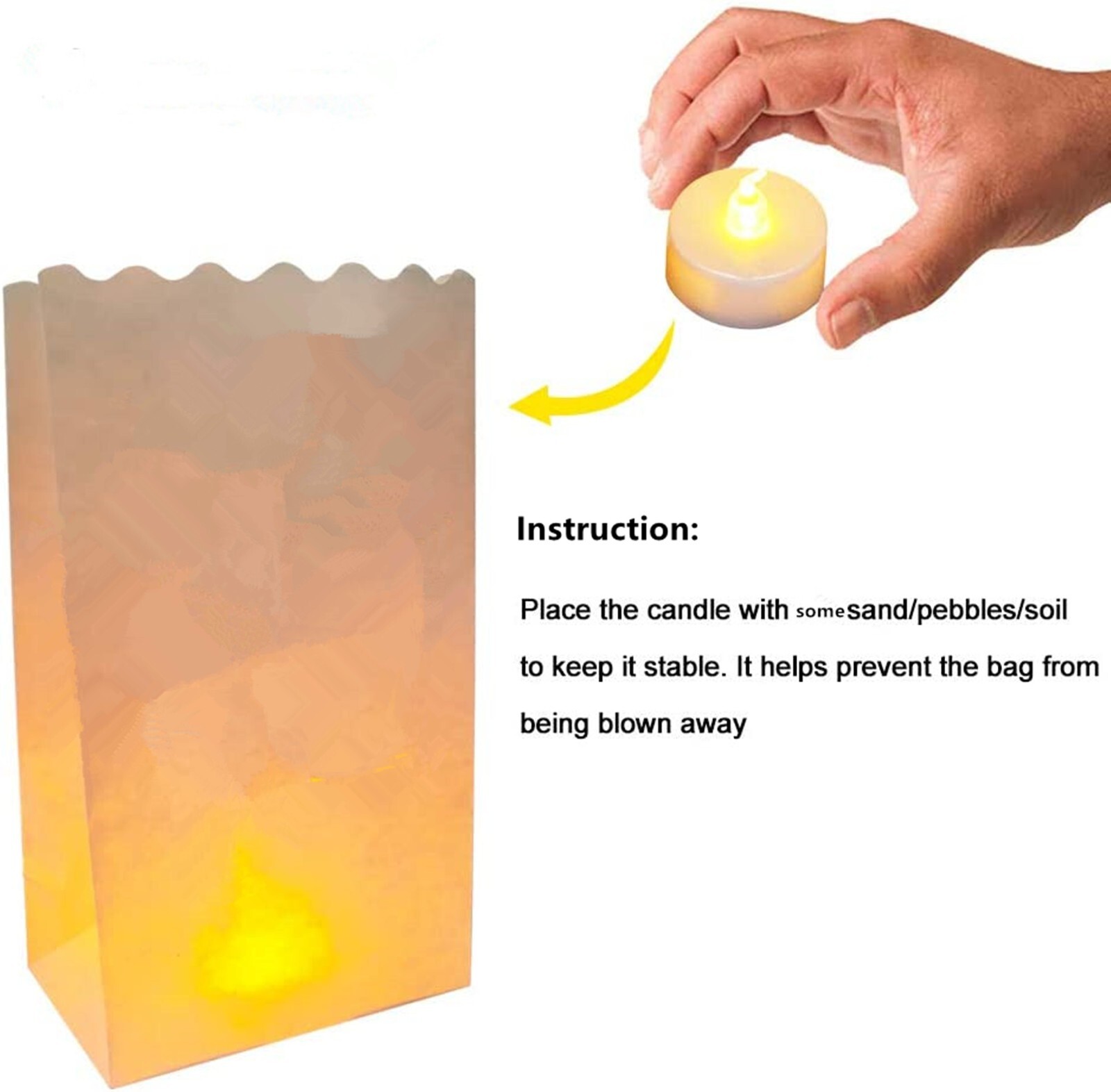 10XLuminary Candle Lantern Paper Bag Bags Party Valentine Birthday ...