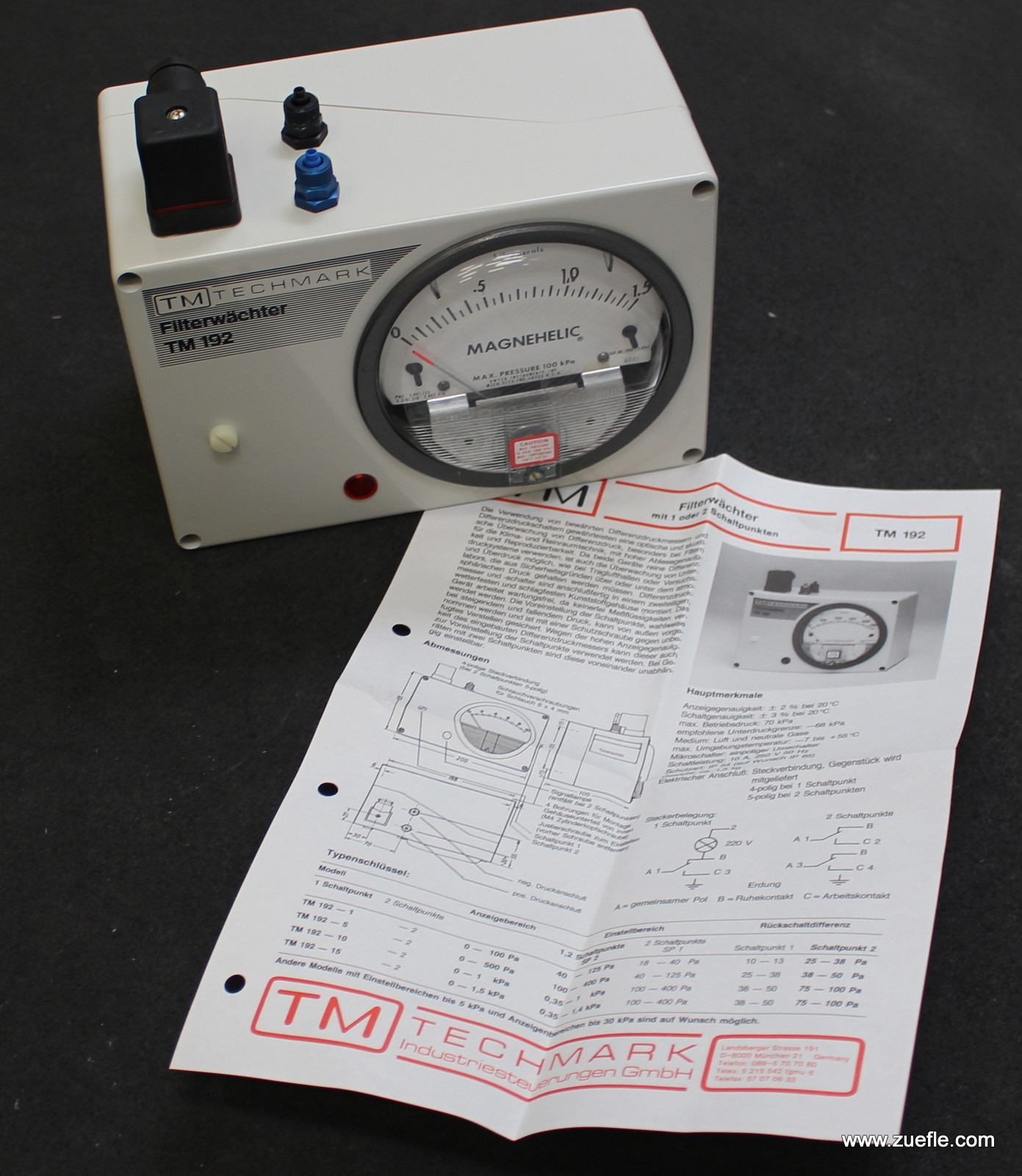 TECHMARK Filterwächter TM 192 - 15 350-1400Pa 250VAC 50Hz 10A IP54 | eBay