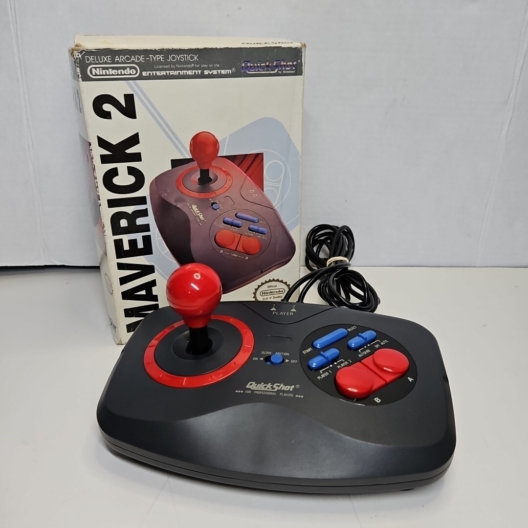 Nintendo NES Arcade Stick Controller Quickshot Maverick 2 w Box 2 ...