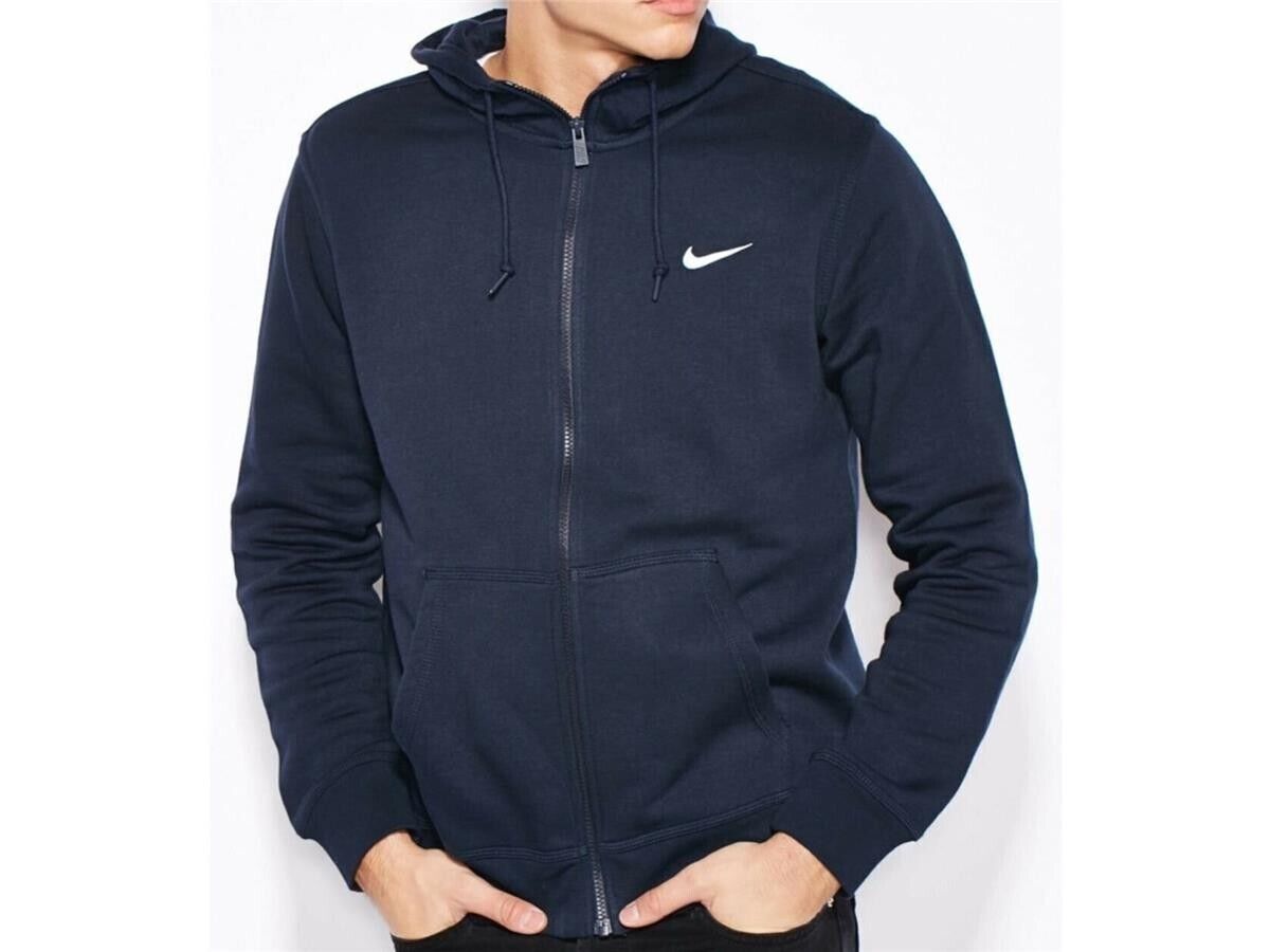 Men's Nike Navy Fleece Zip Up Track Hoodie Hooded Sports Men's Nike Navy Fleece Zip Up Track Hoodie Hooded Sports