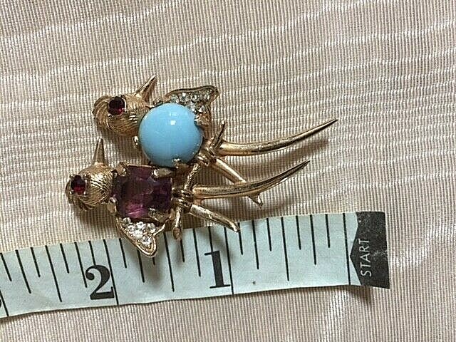 MID CENTURY COLLECTORS WEISS PIN TWO BIRDS ON A BRANC… - Gem