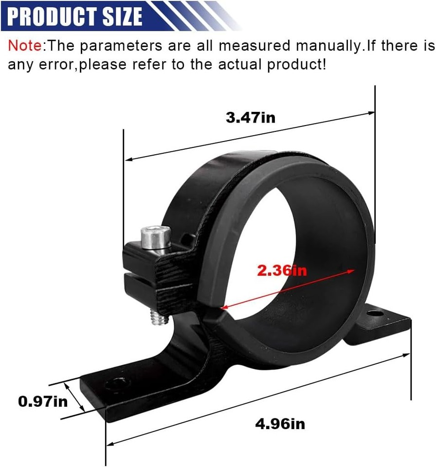 60mm Fuel Filter Mounting Bracket, Aluminum Alloy Fuel Pump Clamp ...