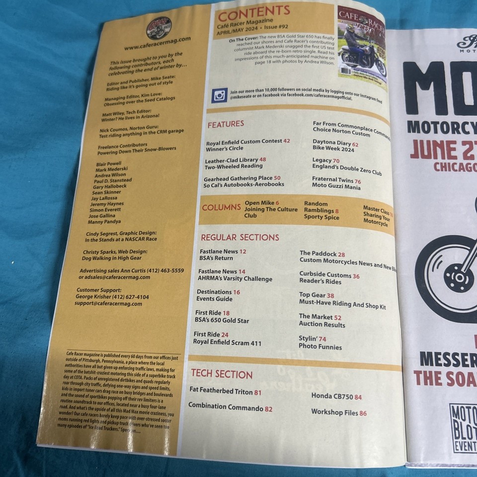 Cafe Racer Magazine classic custom bikes apr/may 24 issue 92 | eBay UK