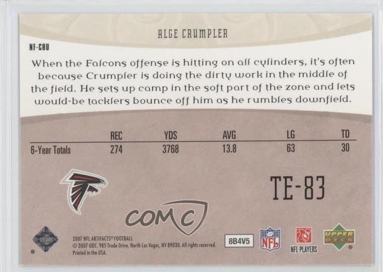 2007 Upper Deck Artifacts NFL Facts Alge Crumpler #NF-CRU 0a1 | eBay