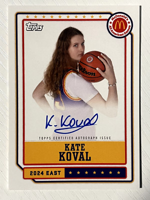 Kate Koval 2024 Topps Chrome McDonald's AA On Card Auto Autograph | eBay