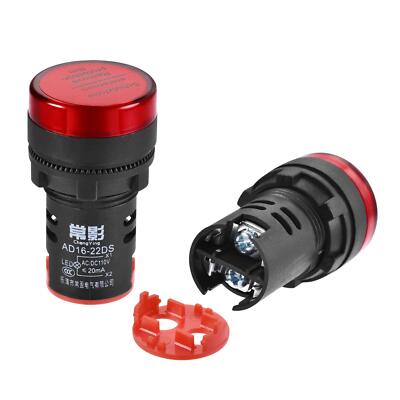 5pcs AC/DC 110V Indicator Lights Red LED IP54 Flush Panel Mount 7/8 ...