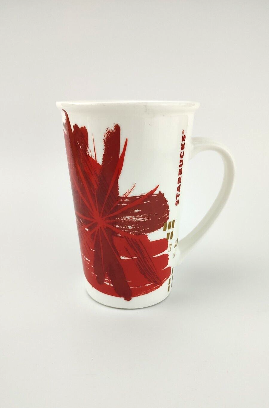 Starbucks Red Gold Abstract Design Coffee Mug Holiday Christmas Winter ...