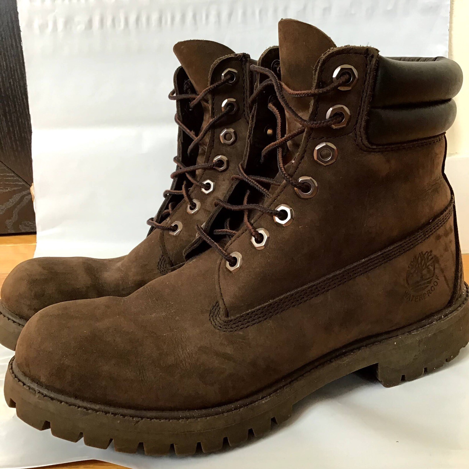 Men's Timberland 6 Inch Waterproof Brown Work Boots U… - Gem