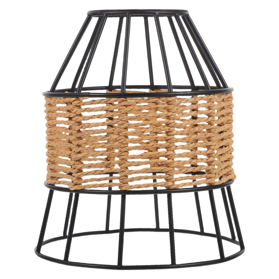 Woven Paper Rope Lampshade - Vintage Iron Wire Lamp Shade Replacement ...