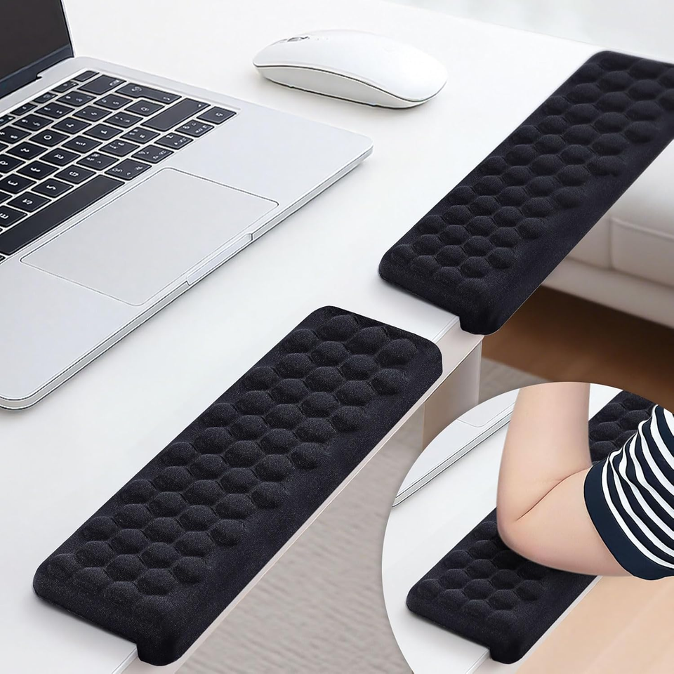 L-Shaped Desk Elbow Pads (2-Pack) - Adjustable Spacing Memory Foam Desk ...
