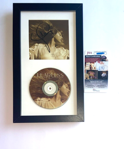TAYLOR SWIFT SIGNED FEARLESS CD COVER FRAMED SINGER RED 1989 REPUTATION ...