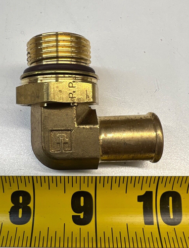 5/8" /4"-16 Parker 90° Elbow Brass Bearded Barb x Straight Thread ...