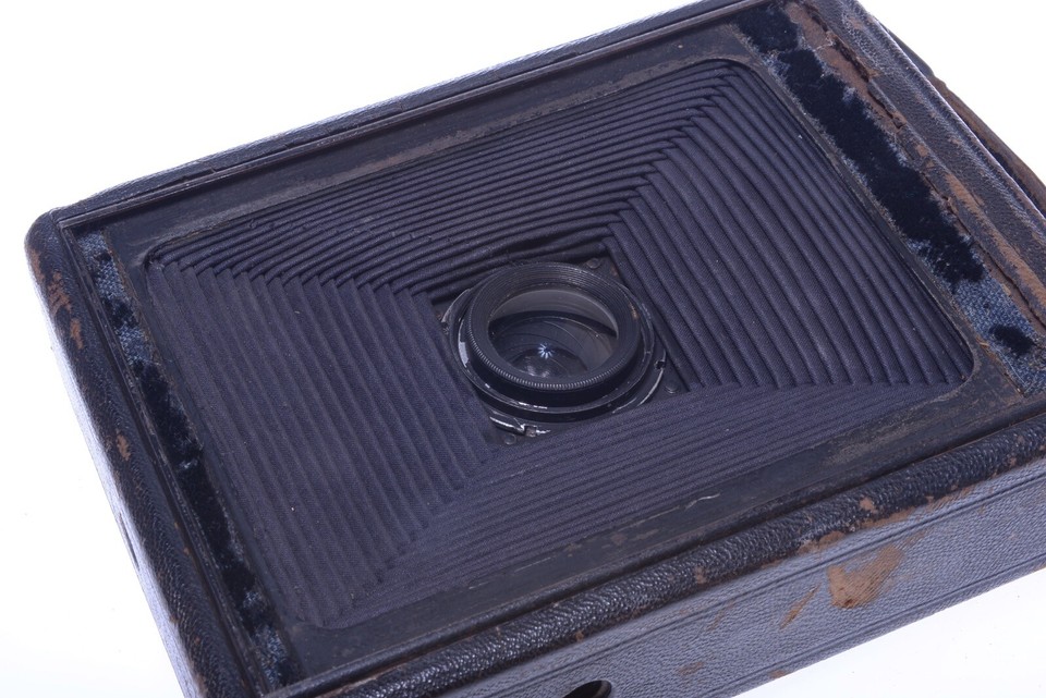 ANTIQUE UNBRANDED 9X12CM GLASS PLATE CAMERA EXTRA RAPIDE RECTILINEAIRE ...