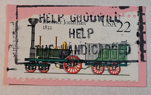 U.S. Postage ~ Brother Jonathan Locomotive ~ 22¢ Stamp ~ Posted ~ 1987 ...