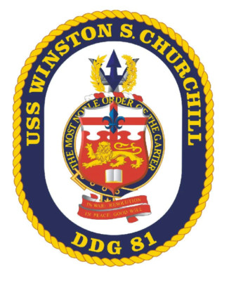 4" USS WINSTON S CHURCHILL DDG 81 NAVY ARMED FORCES STICKER DECAL USA ...