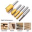 5 Pcs 1/4" Shank Straight Router Bit Set Wood Milling Cutter ...