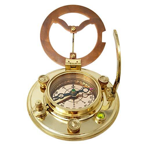 Brass Nautical - Antique Brass & Copper Sundial Compass, Sundial Clock ...