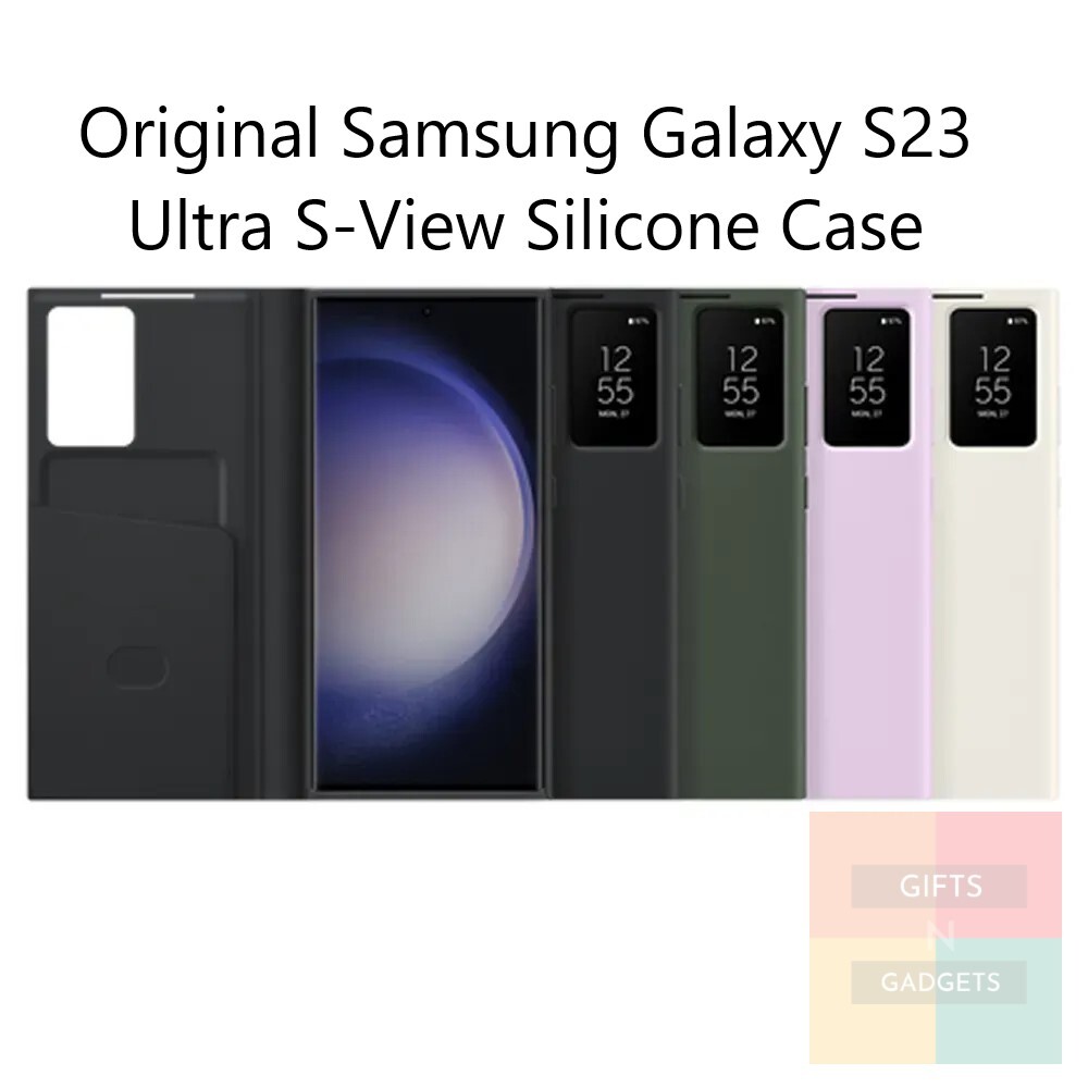 Original Samsung Galaxy S23 Ultra S-View Silicone Case Wallet Folding ...