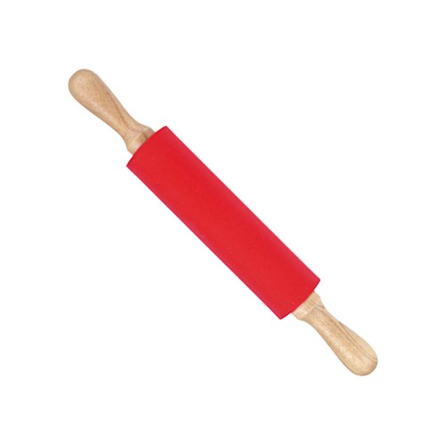 (Red)Rolling Pin Wooden Handle Extended Silicone Rolling Pin For ...