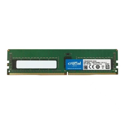 New Crucial 8GB DDR4 2400MHz PC4-19200 ECC Registered Server RDIMM ...