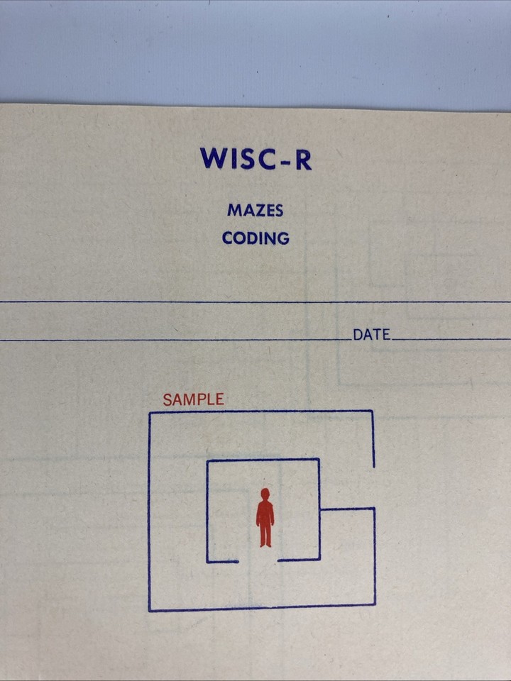 WISC-R Record Forms - Wechsler Intelligence Scale for Children-Revised ...