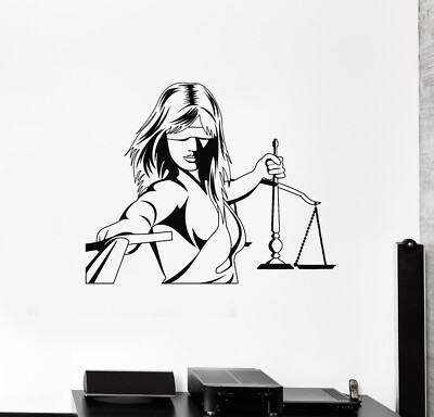 Vinyl Wall Decal Justice Law Firm Court Judge Lawyer Stickers Mural ...