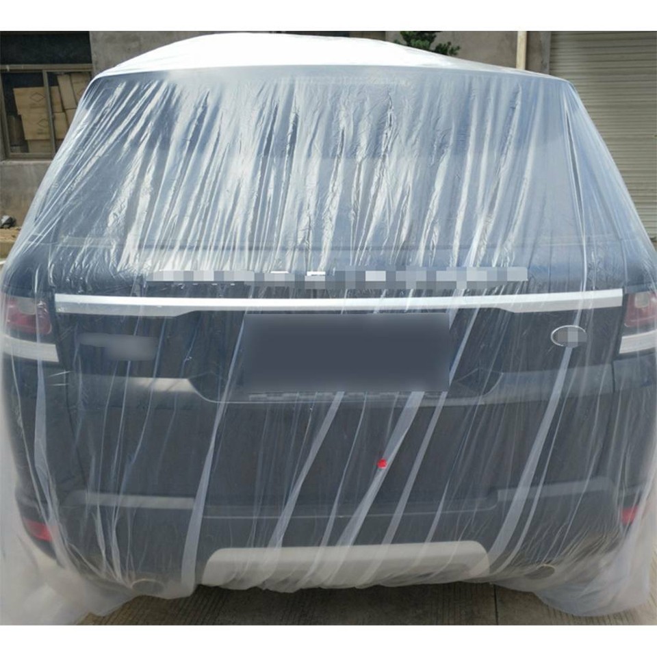 20PACK Clear Plastic Temporary Universal Disposable Car Cover Rain Dust ...