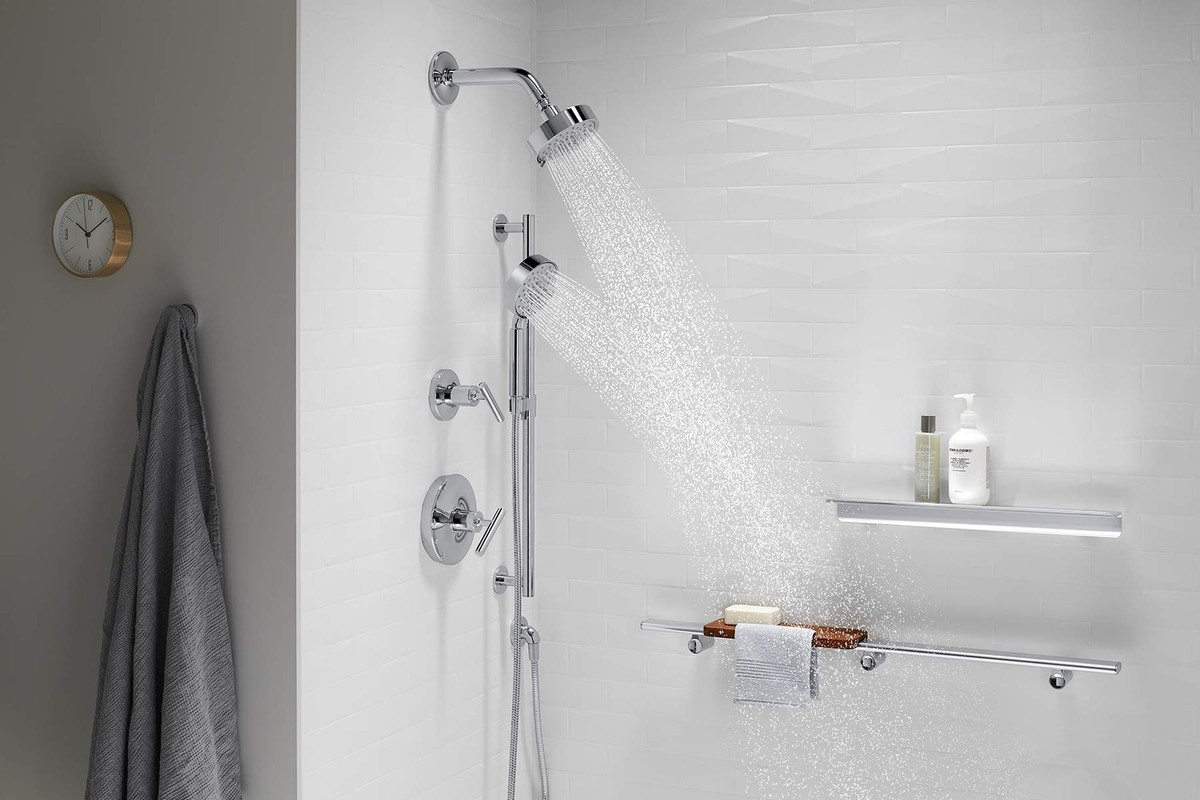 Brushed Nickel Shower Head KOHLER 22170-G-CP Purist Multi-Function ...